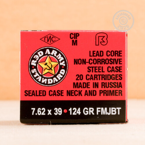 7.62x39 Ammo at AmmoMan.com - Red Army Standard 124 Grain FMJBT - 20 Rounds