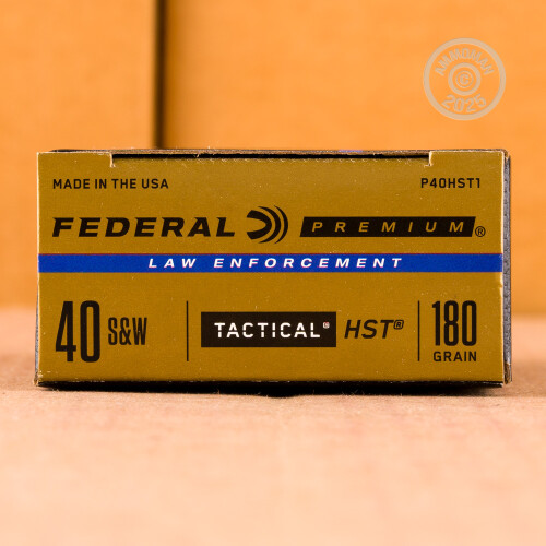 .40 S&W Ammo - 50 Rounds of Federal HST 180 Grain JHP at AmmoMan.com