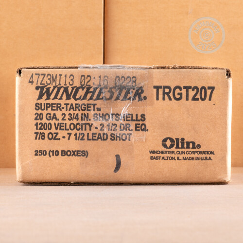 20 Gauge Ammo - 250 Rounds of Winchester Super Target 2-3/4" #7.5 Shot ...