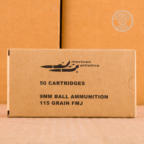 9mm Ammo at AmmoMan.com - American Ballistics 115 Grain FMJ - 1000 Rounds