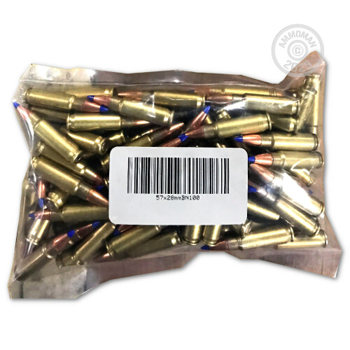 5.7x28 Ammo at AmmoMan.com - Mixed Manufacturer Brass Cased - 100 Rounds