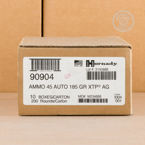 45 ACP Ammo - 20 Rounds of Hornady American Gunner 185 Grain JHP at ...