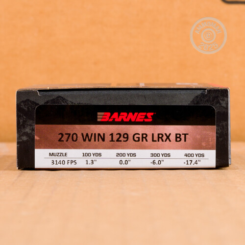 270 Win Ammo at AmmoMan.com - Barnes VOR-TX Long Range 129 Grain LRX BT ...