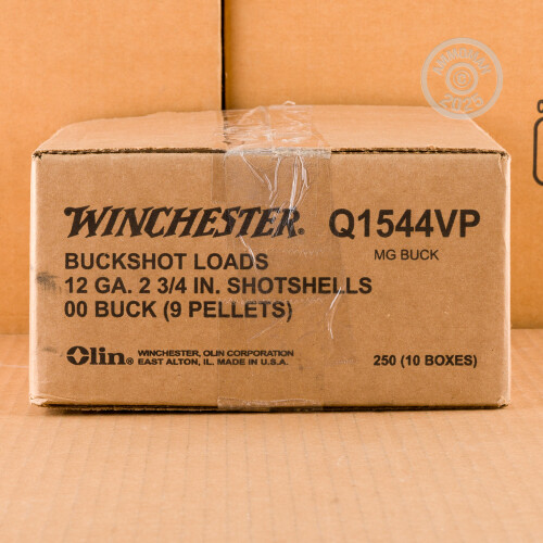 250rds 12ga 2-3/4” 9P Winchester 00 Buck Ammo at AmmoMan.com