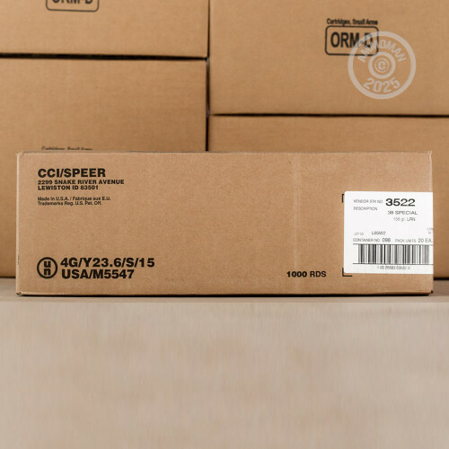 .38 Special Ammo - 50 Rounds of CCI Blazer 158 Grain LRN at AmmoMan.com