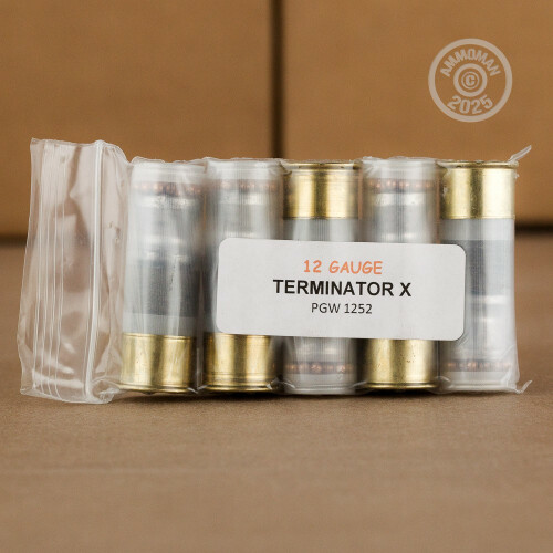 5 Rounds of 12 gauge specialty Precision Gun Works Terminator X Ammo at ...