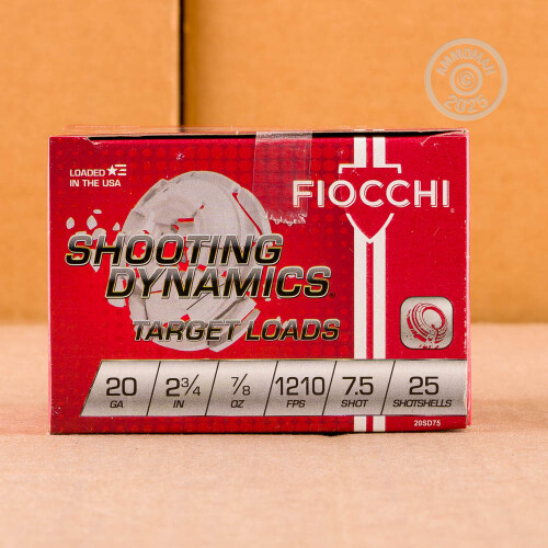 250 Rounds of 20 Gauge 2-3/4” 7/8 oz. Fiocchi #7.5 Shot Ammo at AmmoMan.com