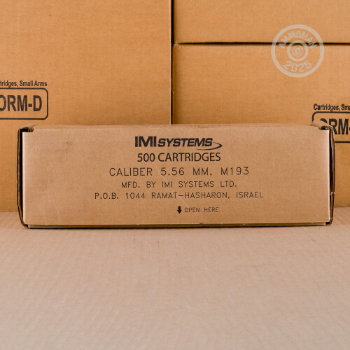 500 Rounds of IMI 55 Grain FMJ M193 5.56x45 Ammo with Free Shipping at AmmoMan.com