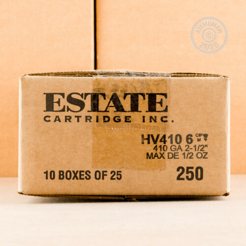 25 Rounds of 410 Gauge 2 1/2" 1/2 oz. #6 Shot Estate HV Hunting Max ...