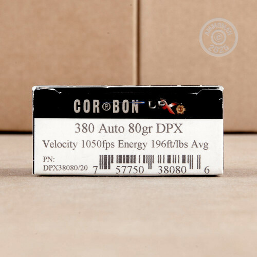 380 ACP Ammo at AmmoMan.com - Corbon 80 Grain DPX HP - 20 Rounds