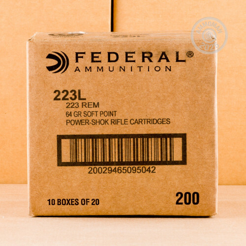 .223 Remington Ammo - 20 Rounds of Federal Power-Shok 64 Grain SP at ...