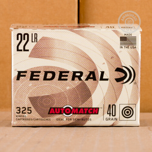 22LR Ammo - 325 Rounds of 40 Grain Lead Round Nose Federal AutoMatch ...