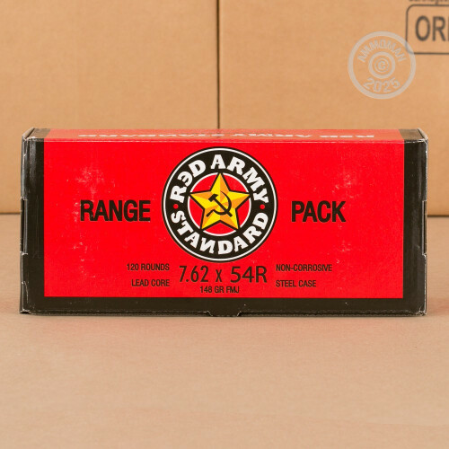 7.62x54R Ammo - 620 Rounds of 148 Grain FMJ Red Army Standard with Free Shipping at AmmoMan.com
