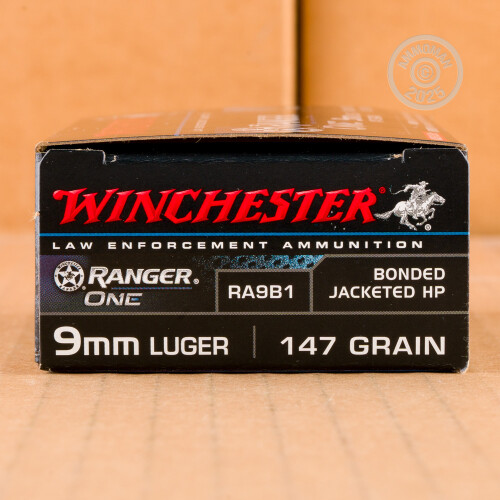 9mm Ammo at AmmoMan.com - Winchester 147 Grain JHP - 500 Rounds