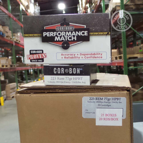 223 Remington Ammo at AmmoMan.com - Corbon Performance Match 77 Grain ...