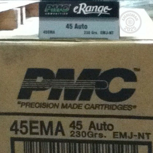.45 ACP Ammo at AmmoMan.com - PMC E-Range 230 Grain TMJ - 50 Rounds