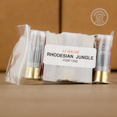 5 Rounds of 12 Gauge Rhodesian Jungle Ammo at AmmoMan.com
