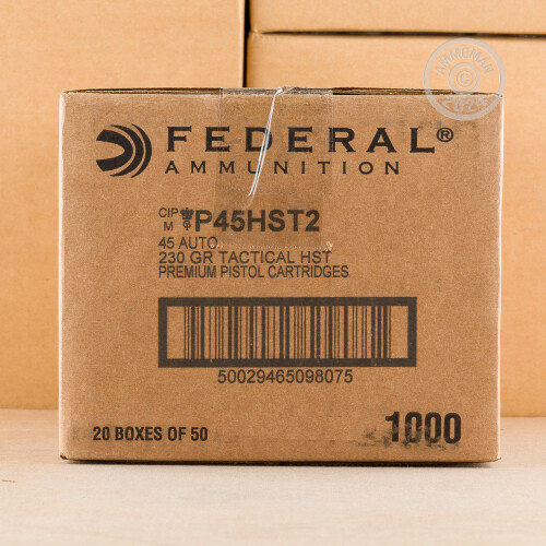 45 ACP Ammo - 1000 Rounds of 230 Grain HST JHP Federal Premium Law ...