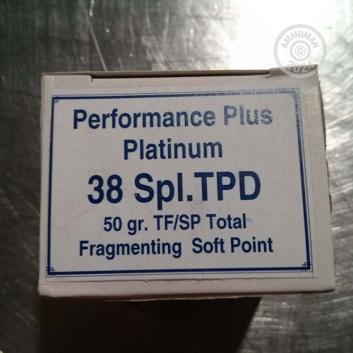 20 Rounds of 38 Special 50 Grain RBCD Performance Plus TPD TFSP Ammo at ...