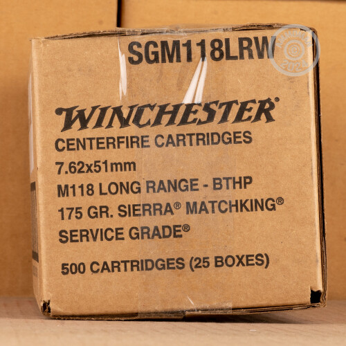 20 Rounds of 7.62x51 175 Grain Winchester Service Grade HPBT MatchKing ...