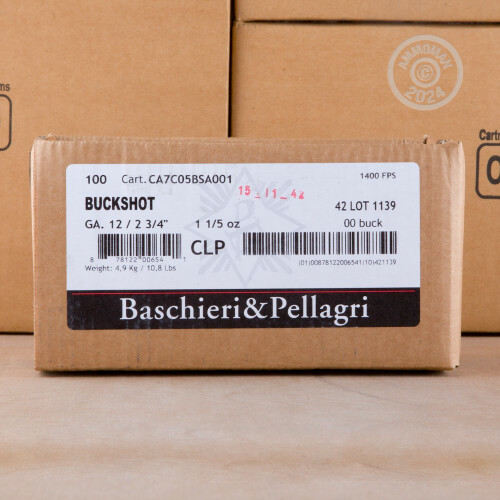 100 Rounds of 12 Gauge 2 3/4" Baschieri & Pellagri 00 Buck Ammo at ...