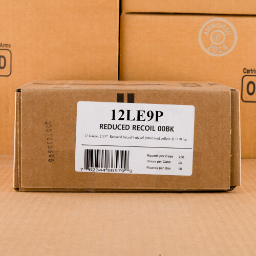 250 Rounds of 12 Gauge 2-3/4” 9 Pellets Fiocchi Low Recoil 00 Buckshot ...