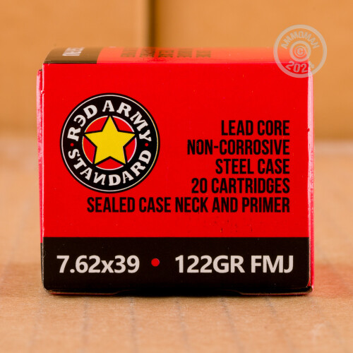 7.62x39 Ammo at AmmoMan.com - Red Army Standard 122 Grain FMJ - 20 Rounds