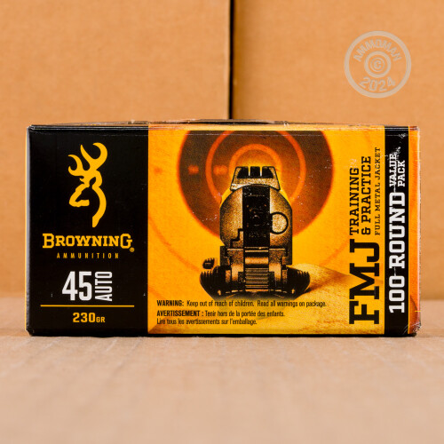 45 ACP Ammo at AmmoMan.com - Browning 230 Grain FMJ - 100 Rounds
