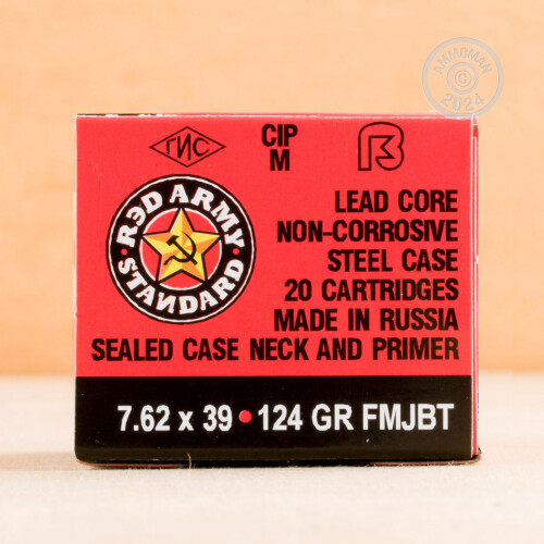 7.62x39 Ammo - 1000 Rounds of 124 Grain FMJBT Red Army Standard with ...