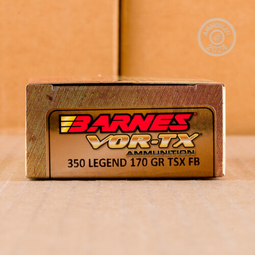 20 Rounds of 350 Legend 170 Grain Barnes VOR-TX TSX FB Ammo at AmmoMan.com