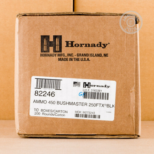 450 Bushmaster Ammo - 200 Rounds of 250 Grain FTX Hornady with Free ...