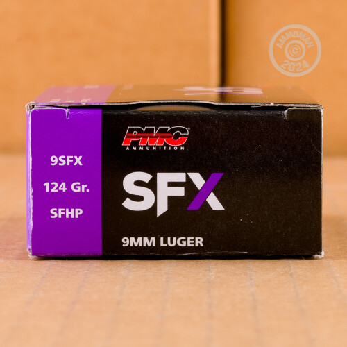9mm Ammo at AmmoMan.com - PMC SFX 124 Grain JHP - 50 Rounds