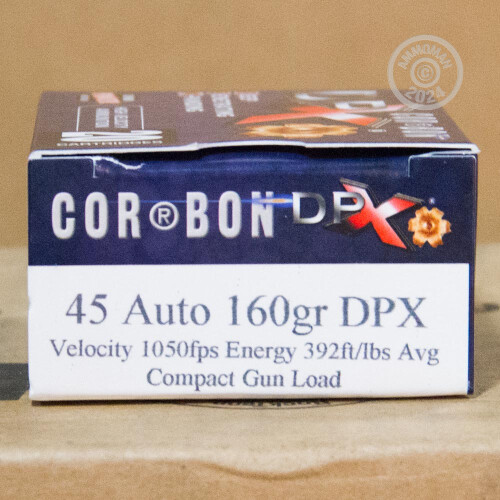 45 ACP Ammo at AmmoMan.com - Corbon DPX 160 Grain SCHP - 20 Rounds