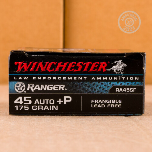 500 Rounds of 45 ACP +P 175 Grain Winchester Ranger Frangible Ammo at ...