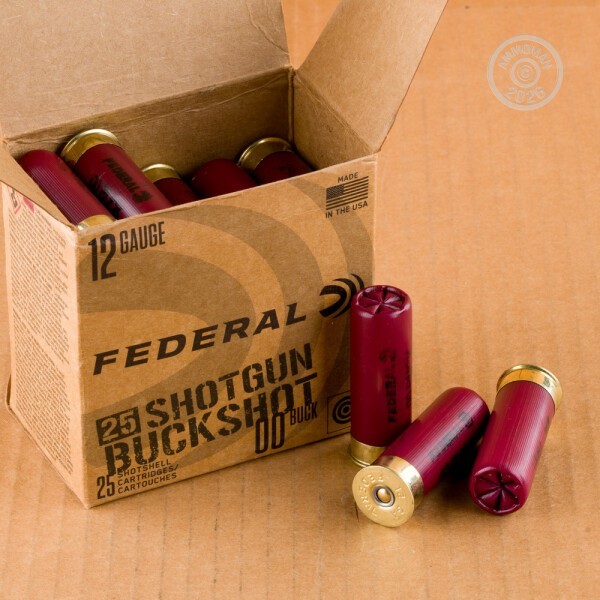 250 Rounds of 12 Gauge 2-3/4” 9 Pellets Federal 00 Buckshot Ammo at ...