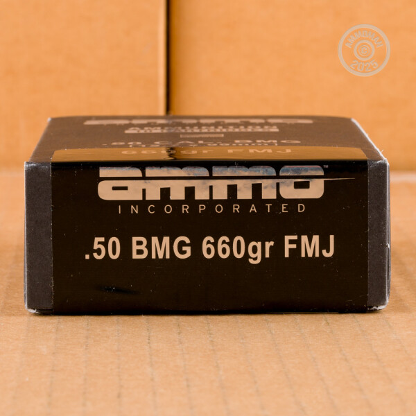 10 Rounds 50 BMG 660 Grain Ammo Inc. FMJ Ammo at AmmoMan.com