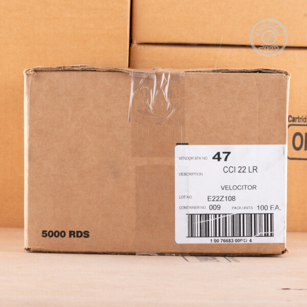5000 Rounds of 22 LR 40 Grain CCI Velocitor CPHP Ammo at AmmoMan.com