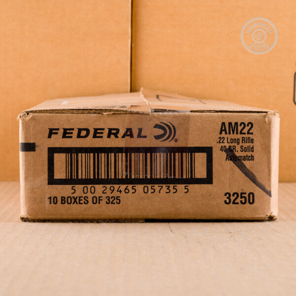 22LR Ammo - 325 Rounds of 40 Grain Lead Round Nose Federal AutoMatch ...