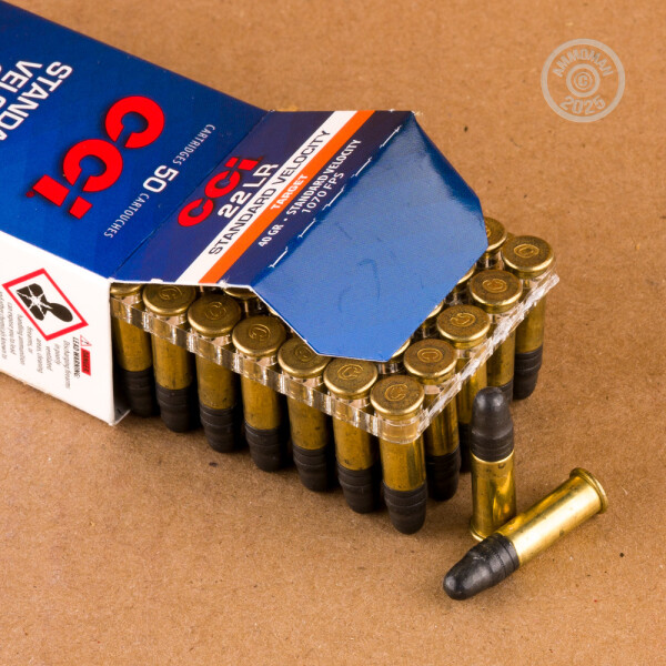 500 Rounds of 22 LR Standard Velocity 40 Grain CCI LRN Ammo at AmmoMan.com