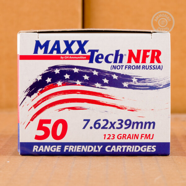 500 Rounds of MAXX Tech NFR 123 Grain FMJ 7.62x39 Ammo with Free ...