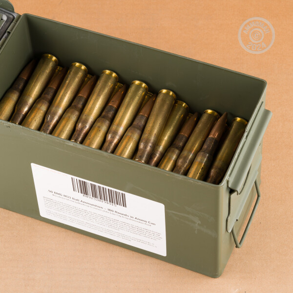 50 BMG Ammo - 100 Rounds of 660 Grain FMJ M33 Lake City in Ammo Can ...