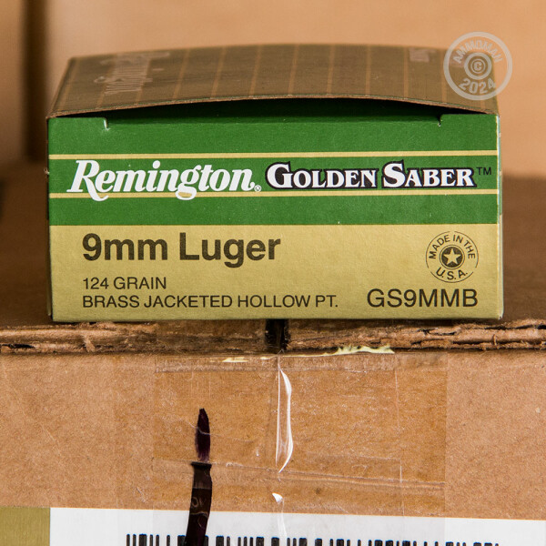 500 Rounds of 9mm 124 Grain Remington Golden Saber GS9MMB JHP Ammo at ...