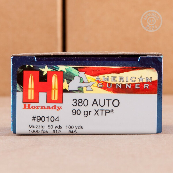 250 Rounds of Hornady American Gunner 90 Grain XTP JHP 380 ACP Ammo ...