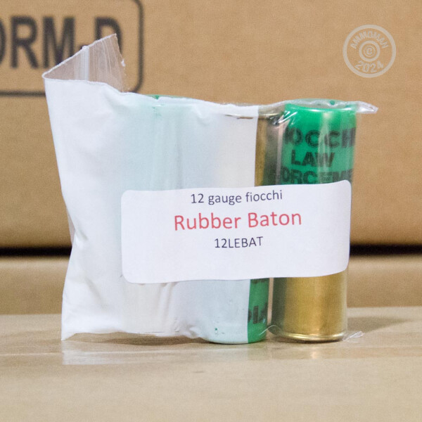 12 Gauge Ammo - 25 Shells of Rubber 2-3/4" Baton Shot at AmmoMan.com