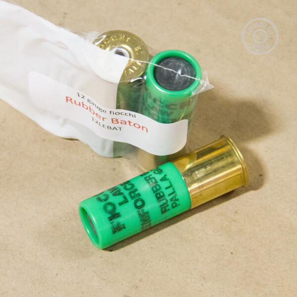 12 Gauge Ammo - 25 Shells of Rubber 2-3/4" Baton Shot at AmmoMan.com