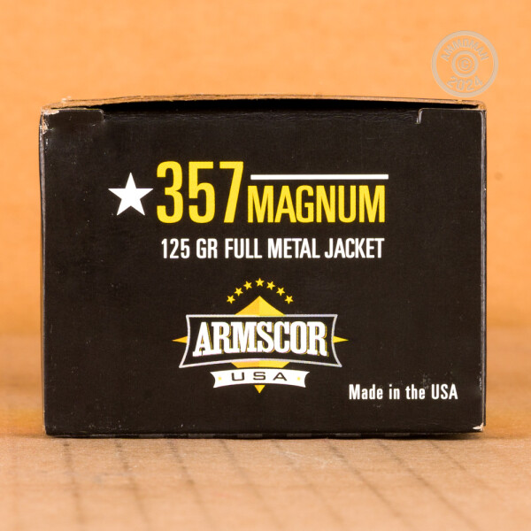 1000 Rounds of 357 Magnum 125 Grain Armscor FMJ Ammo at AmmoMan.com