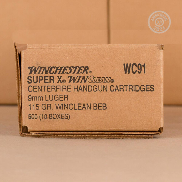 9mm Luger Ammo at AmmoMan.com - Winchester Winclean 115 Grain BEB - 50 ...