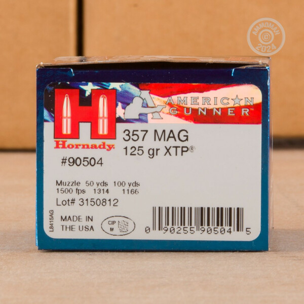250 Rounds of Hornady American Gunner 125 Grain XTP JHP 357 Magnum Ammo ...