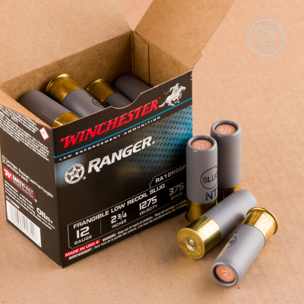 12 Gauge Ammo - 250 Rounds of 2-3/4” 375 Grain Frangible Slug by ...