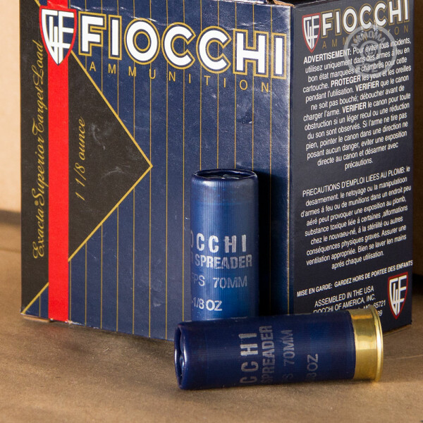 250 Rounds of Fiocchi Spreader 1 1/8 oz. 2 3/4 in #8 Shot 12 Gauge Ammo ...